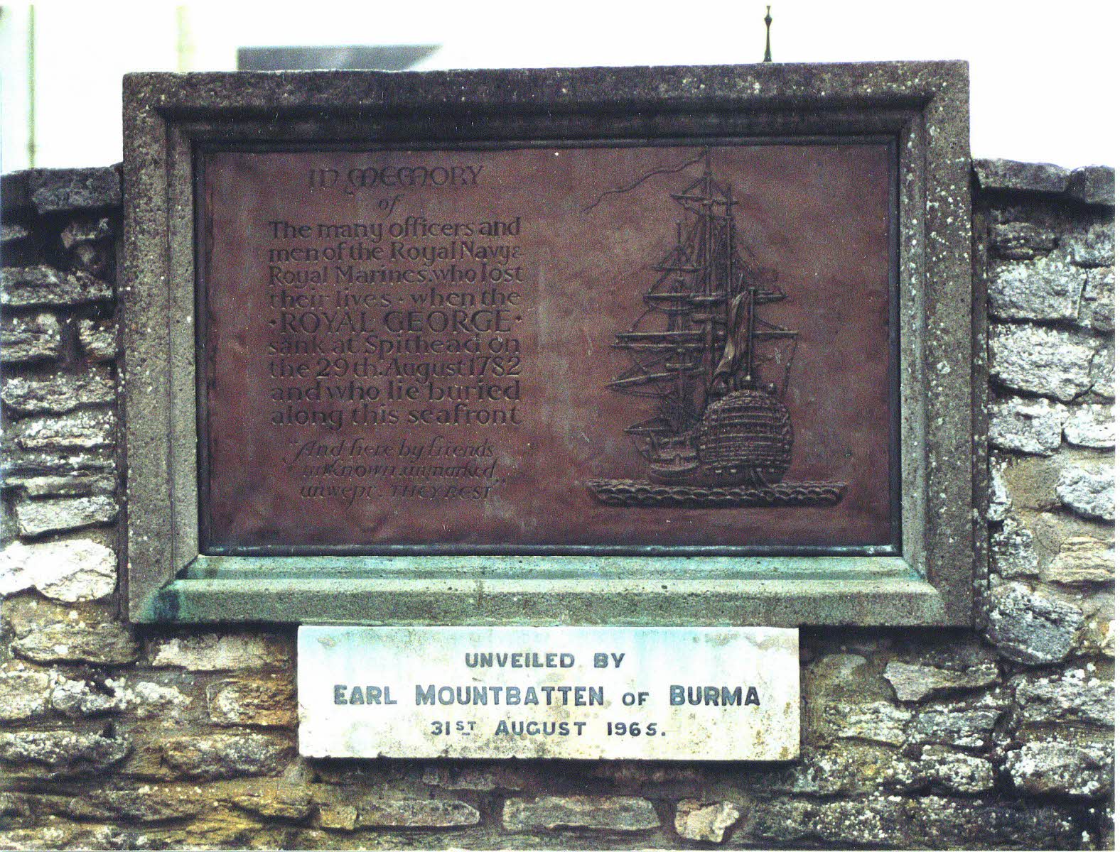 Royal George Memorial Plaque