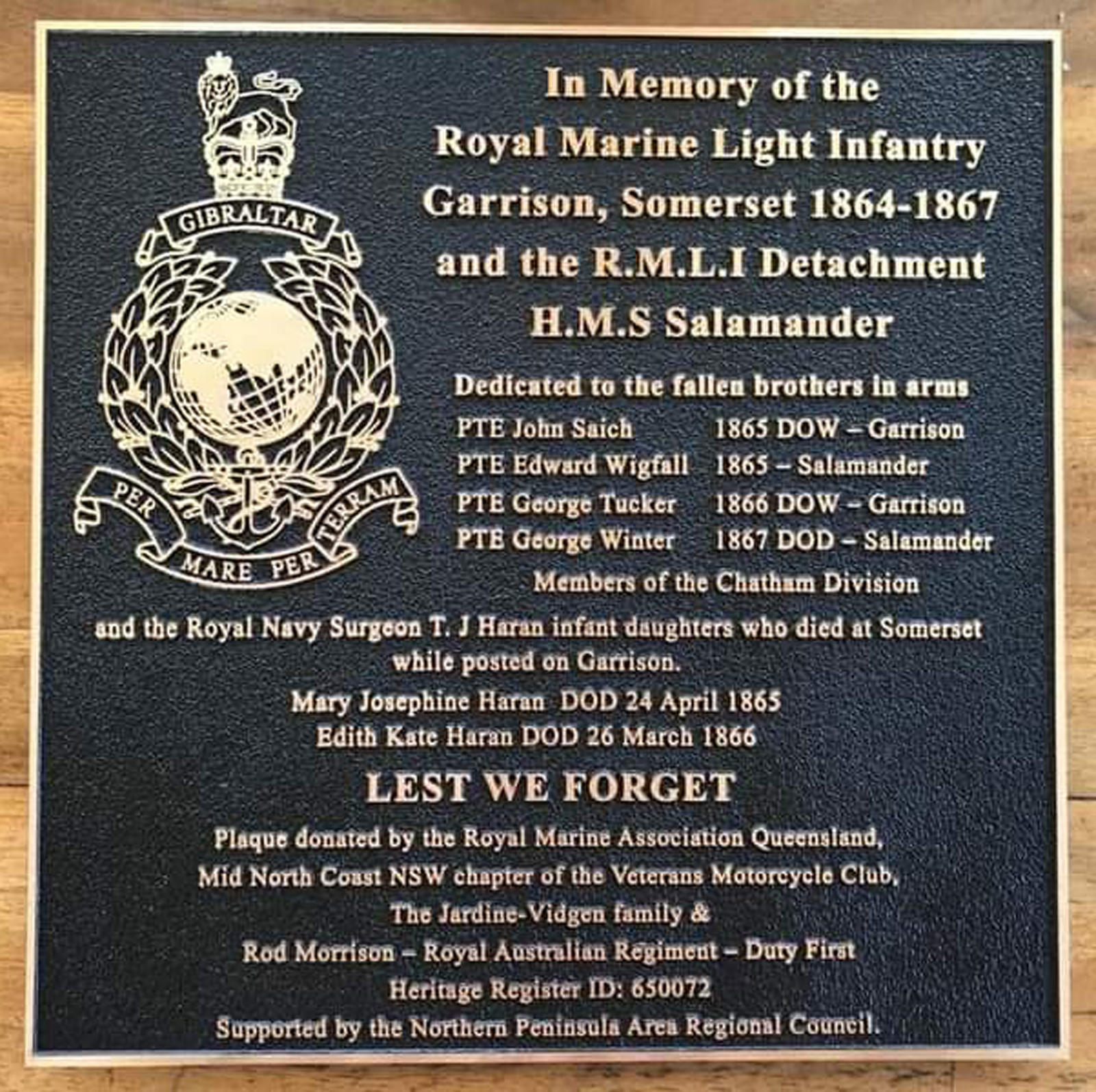 RMLI Somerset Garrison & HMS Salamander